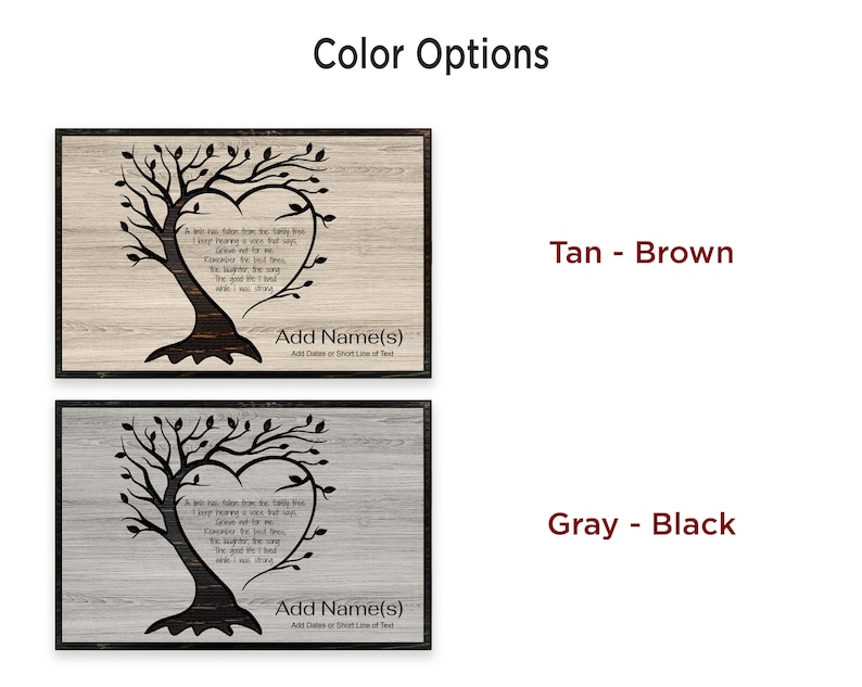 Memorial Sign for a Loved One Family of Tree Custom Quote - Etsy