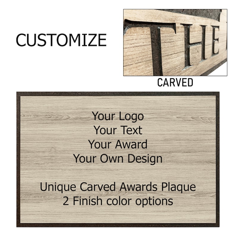 Carved Custom Awards Plaque - Wooden Plaque - Corporate Business ...
