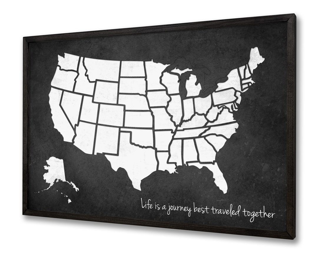 US Push Pin Map | Framed Map of the United States | Mark Travels ...