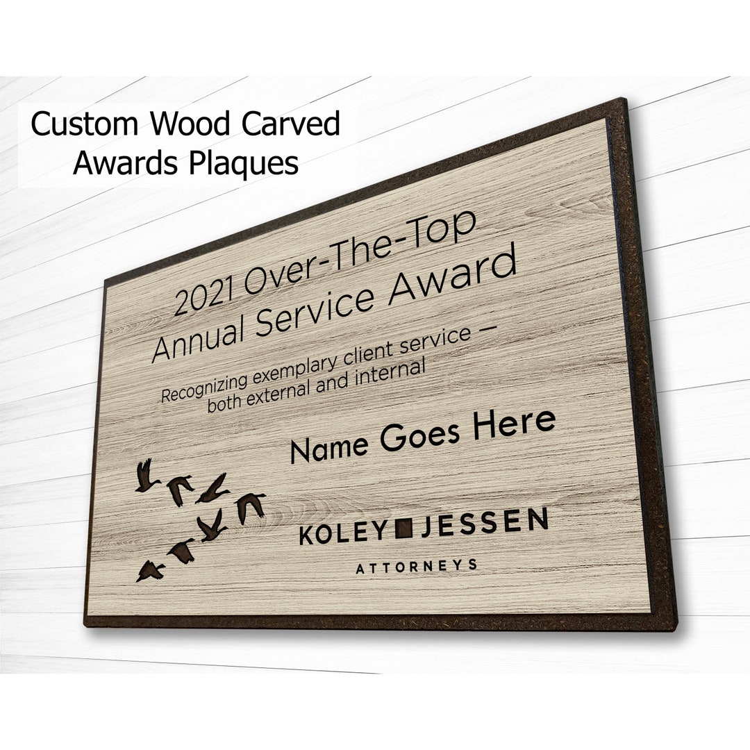 Carved Custom Awards Plaque - Wooden Plaque - Corporate Business ...