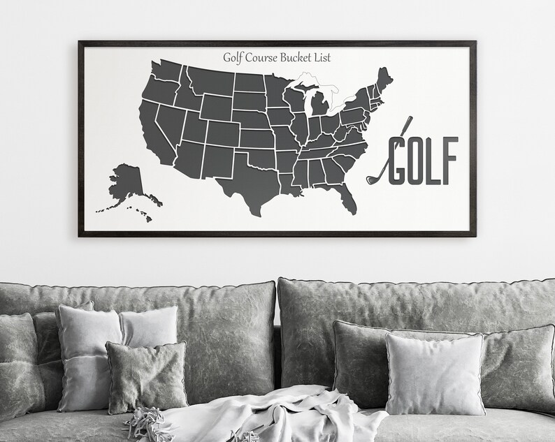 Golf Bucket List Push Pin US Map Golf Course Map Map for - Etsy