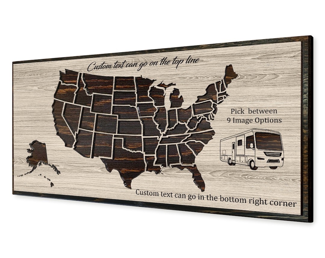 US Camping Pin Map - Use Push Pins to Mark Your Travels - Customize the ...