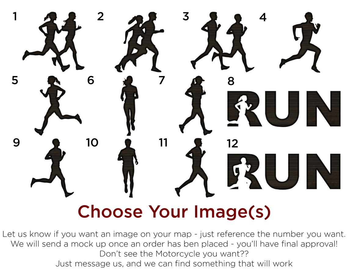 Running Map for Men Custom US Map for Athletes Mountain | Etsy