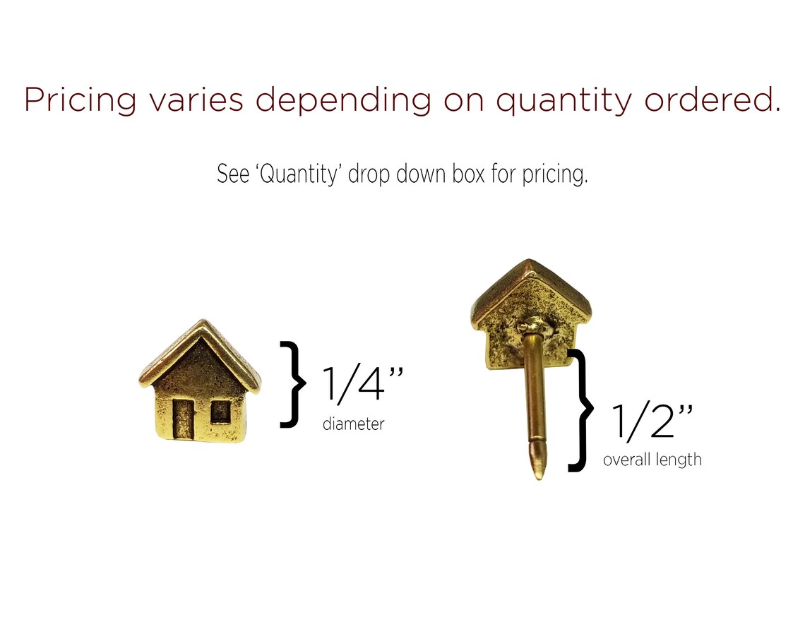 Gold & Silver House Push Pins, Golden House Pin, Cabin Pushpin, Cottage ...