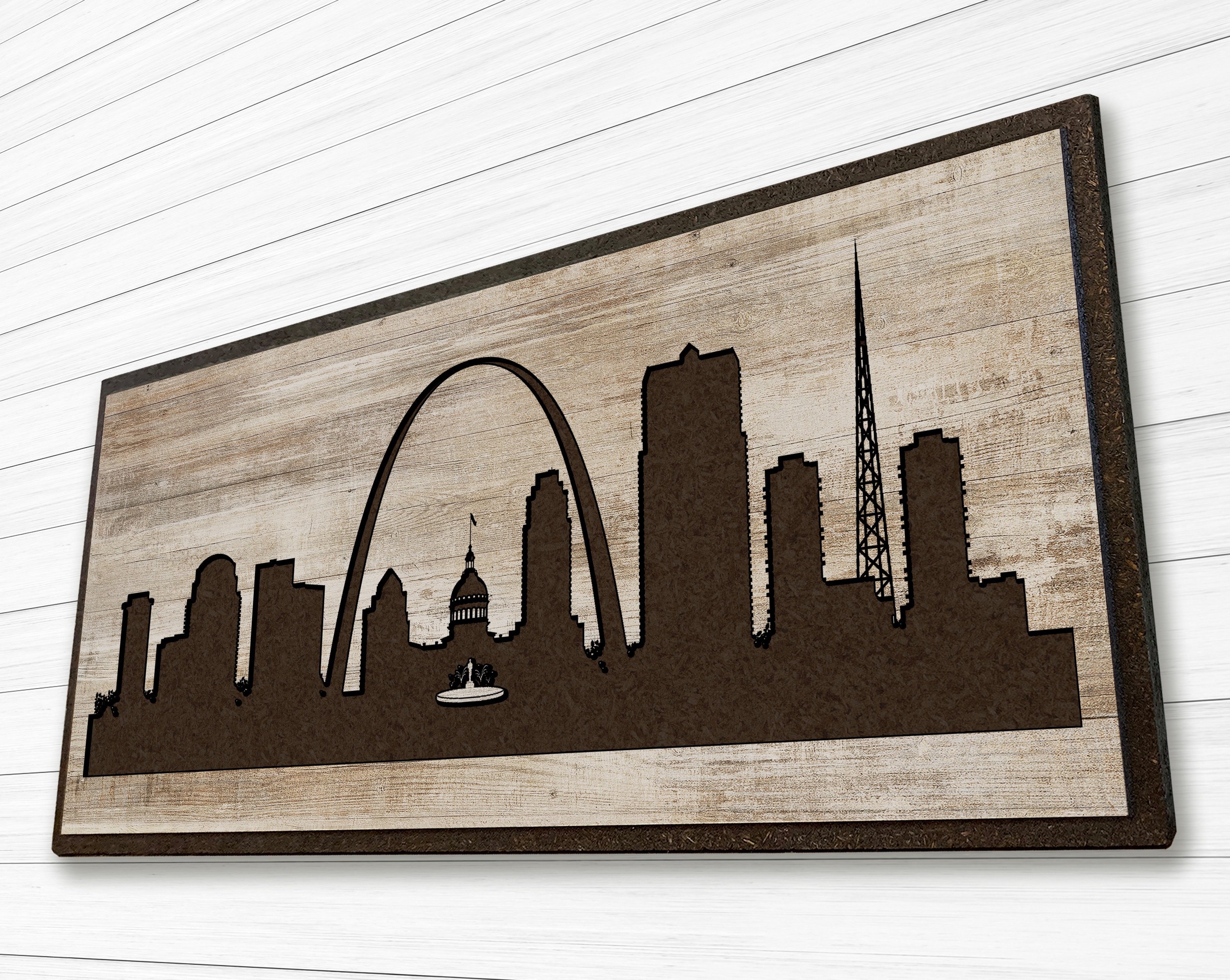 Saint Louis Missouri Skyline Picture | Carved Wood Wall Art | Living ...