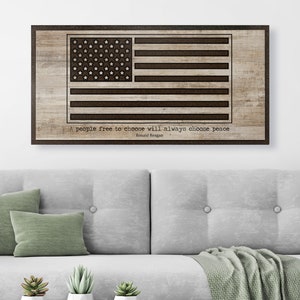 Ronald Reagan Quote Art, American Flag Art, Home Decor, Office ...