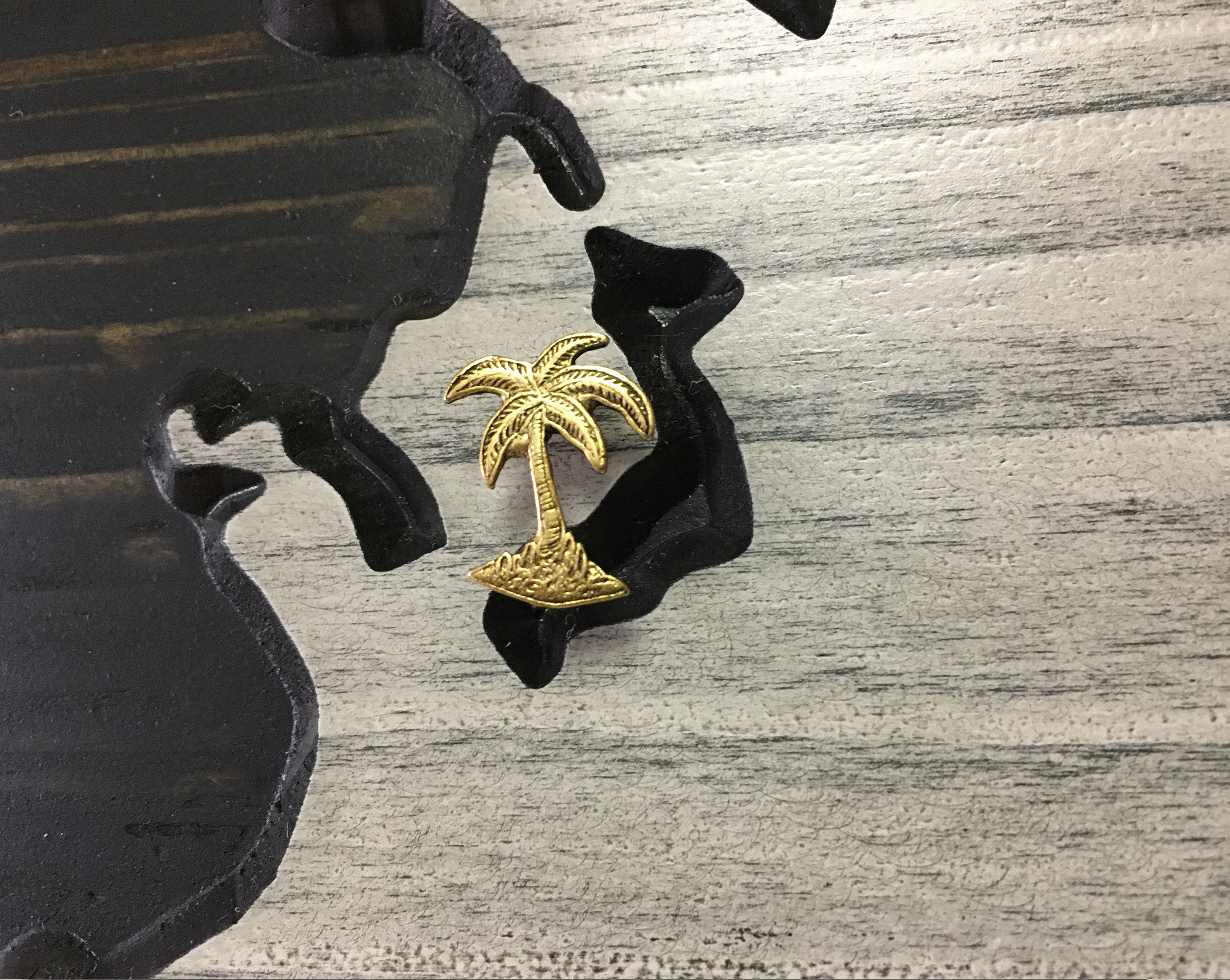 Silver & Gold Palm Tree Push Pins Tropical Golden Pushpin - Etsy