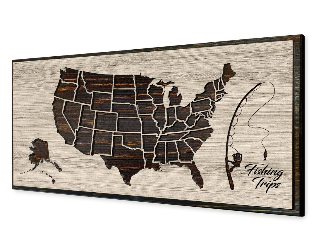 Fishing Map Bucket List - Map of the United States to Mark Lakes ...