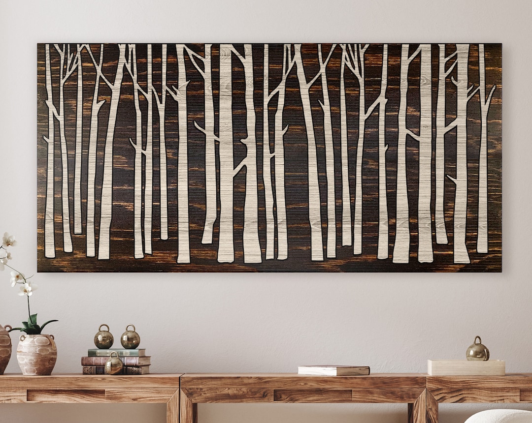 Wood Wall Art - Birch Tree Nature Art - Lightweight and Comes Ready to ...