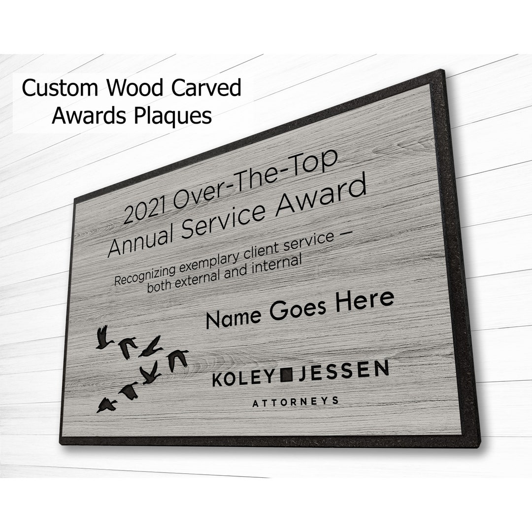 Carved Custom Corporate Awards Plaque - Wooden Plaque - Unique Company ...