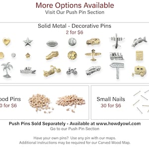 Push Pin Map Map to Mark Travels Travel Log Wood or Canvas | Etsy