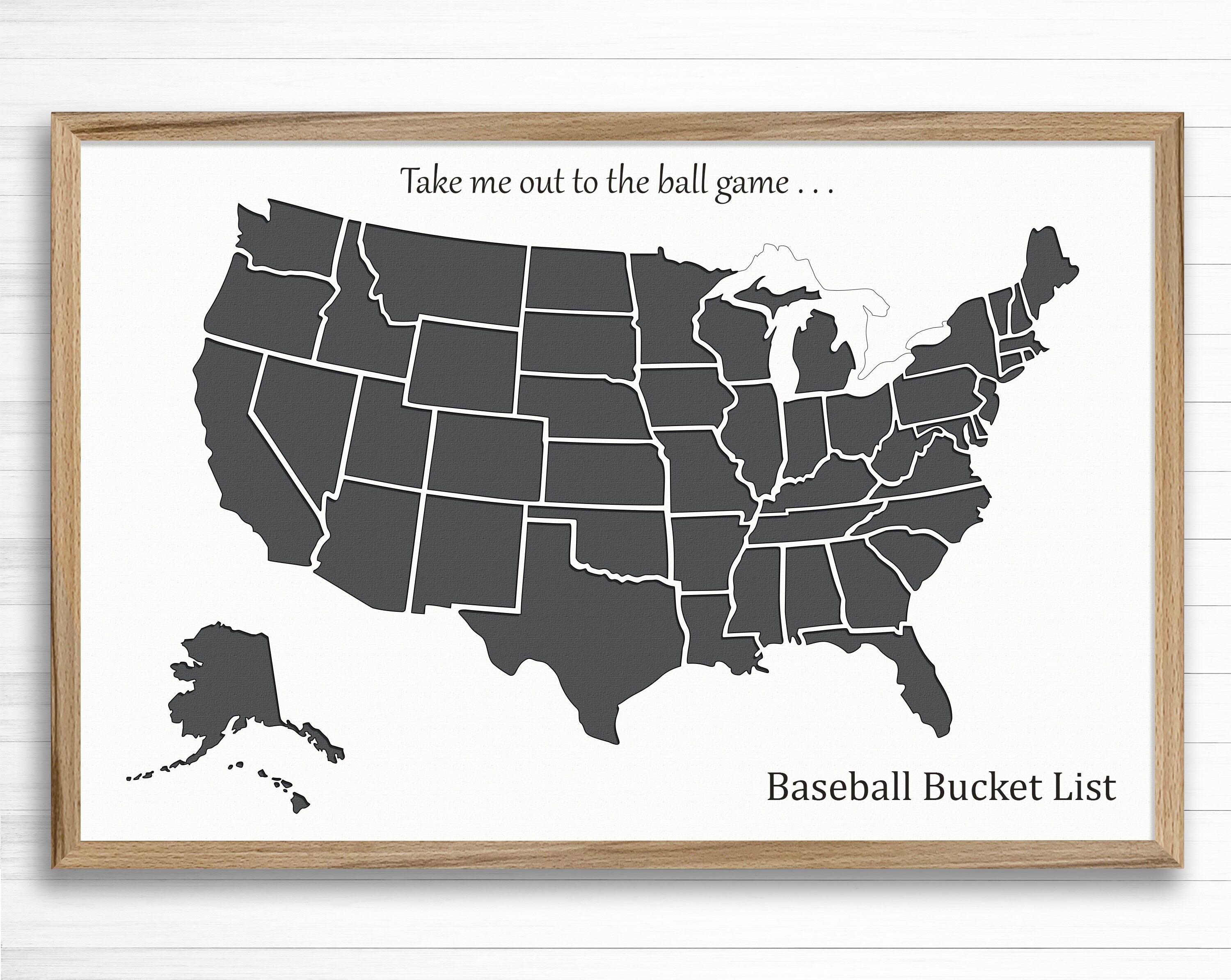 Push Pin Baseball Bucket List US Map | Map to Mark Ballparks | Major ...