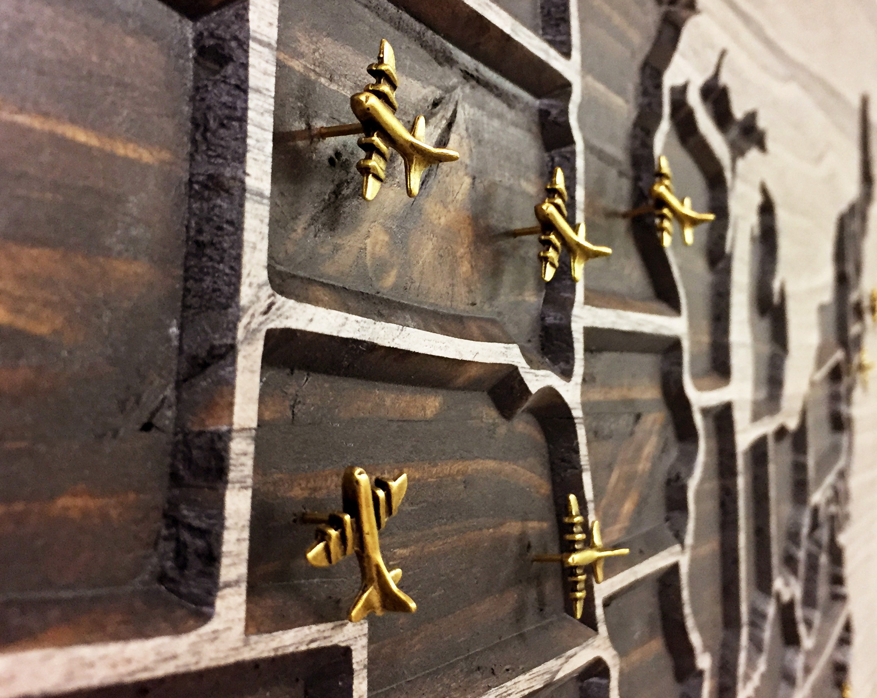 Gold Metal Airplane Push Pins, Airline Plane Pushpin, Howdy Owl Maps ...