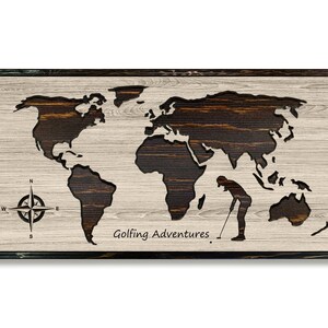Golf Map Push Pin World Map Picture Carved Wood - Etsy