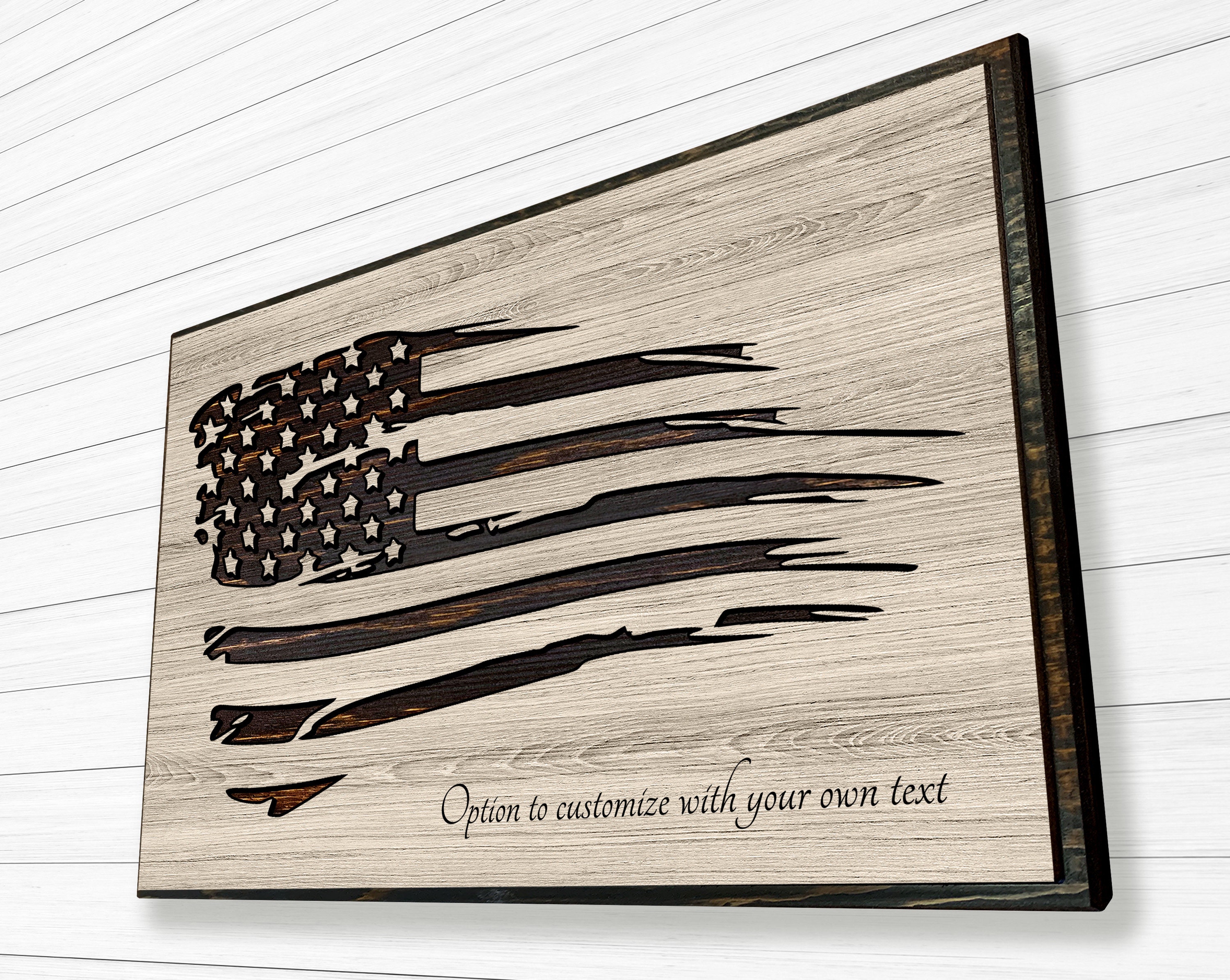 Carved Wood American Flag Wall Art Wood Wall Art Shredded - Etsy