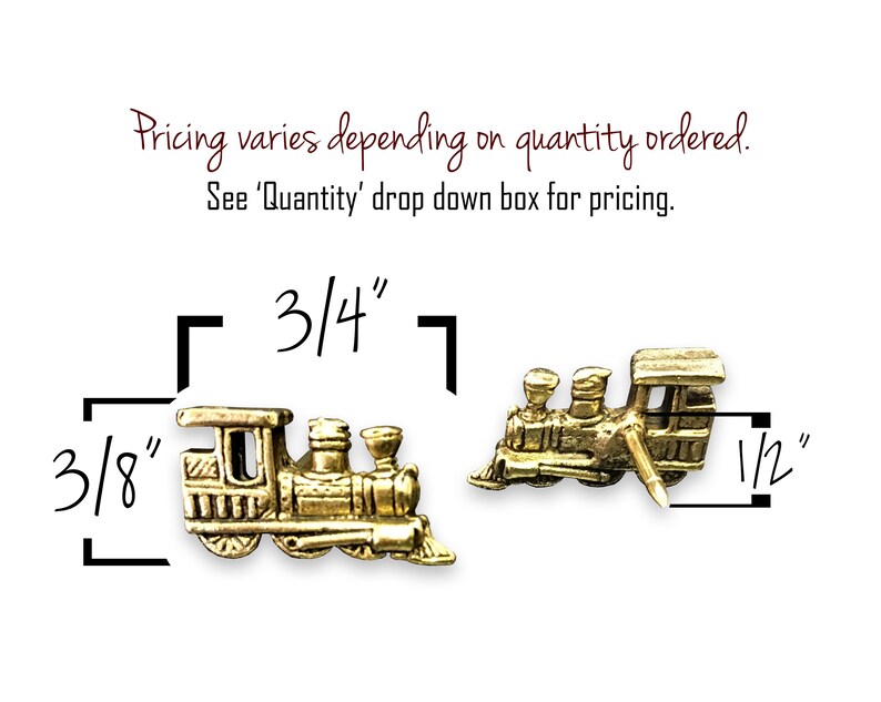 Gold Train Push Pins Golden Locomotive Pushpin Antique | Etsy