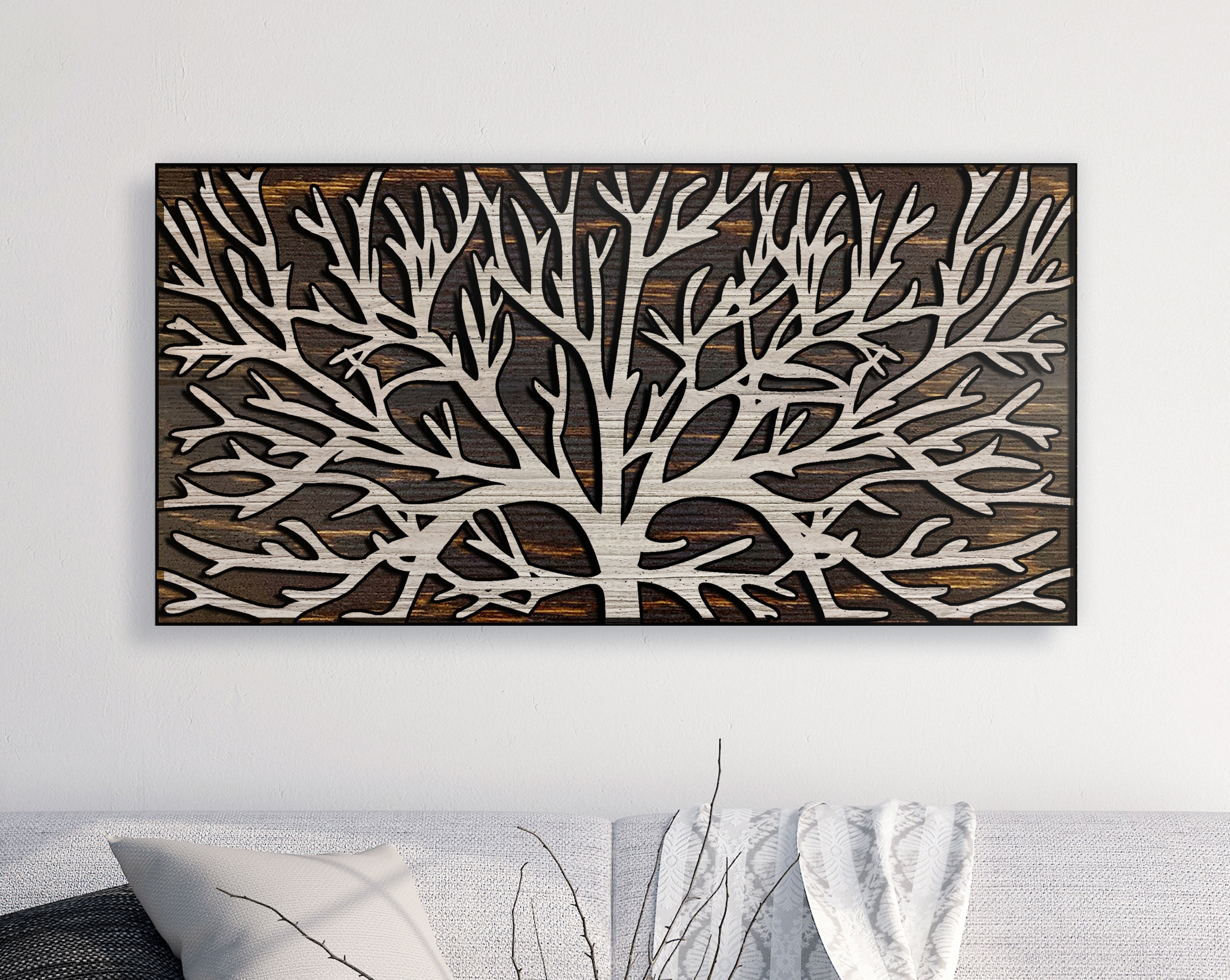 Abstract Tree Wall Art Branch Wall Decor Nature Wood Wall | Etsy