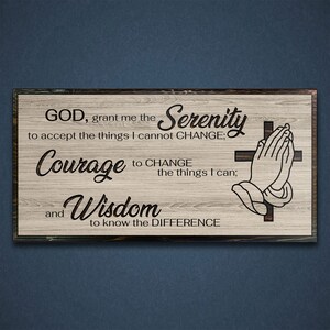 Carved Wood Scripture Sign - Religous Wall Art - Praying Hands With ...