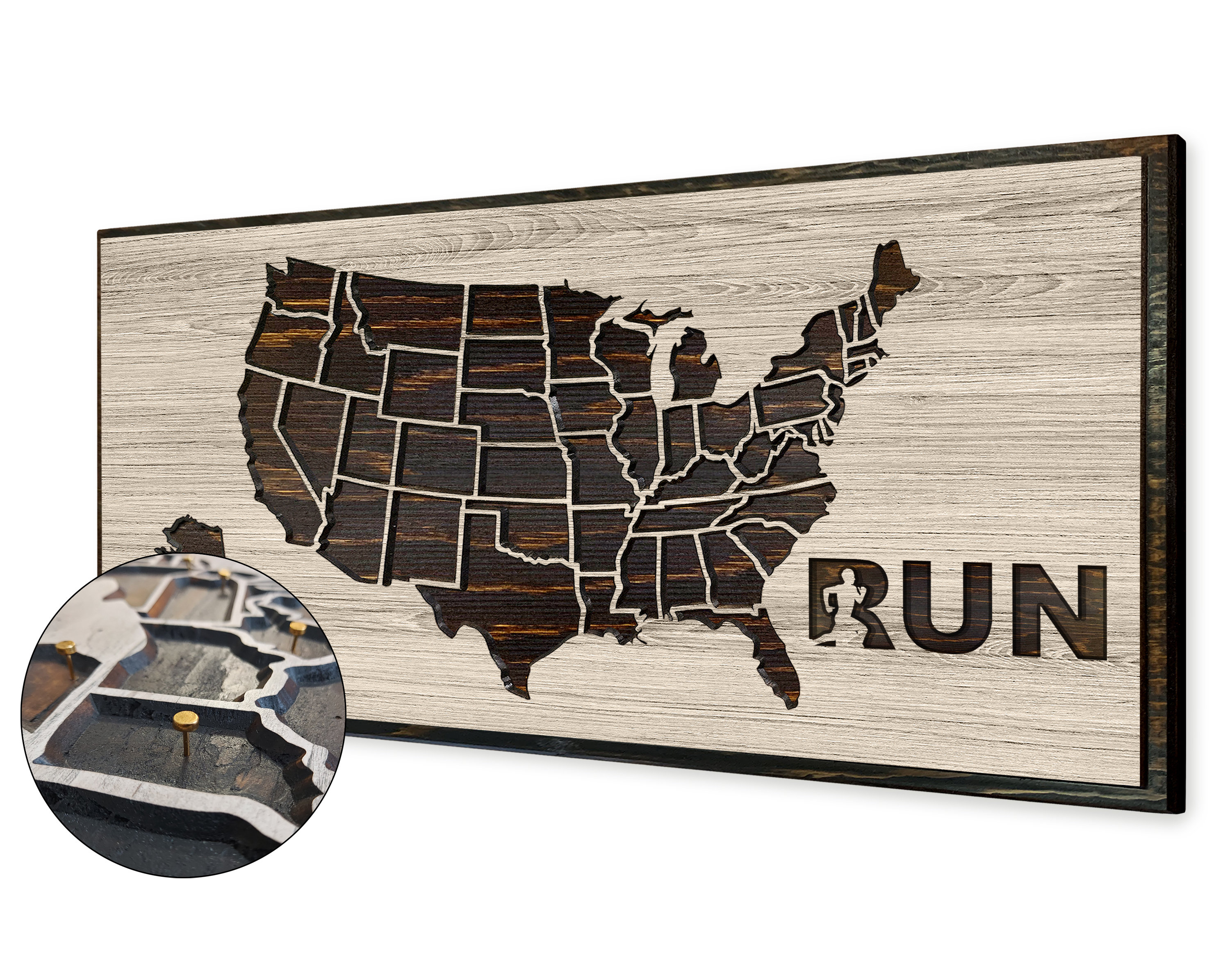 Running Map for Men, Custom US Map for Marathon and Half Marathon ...