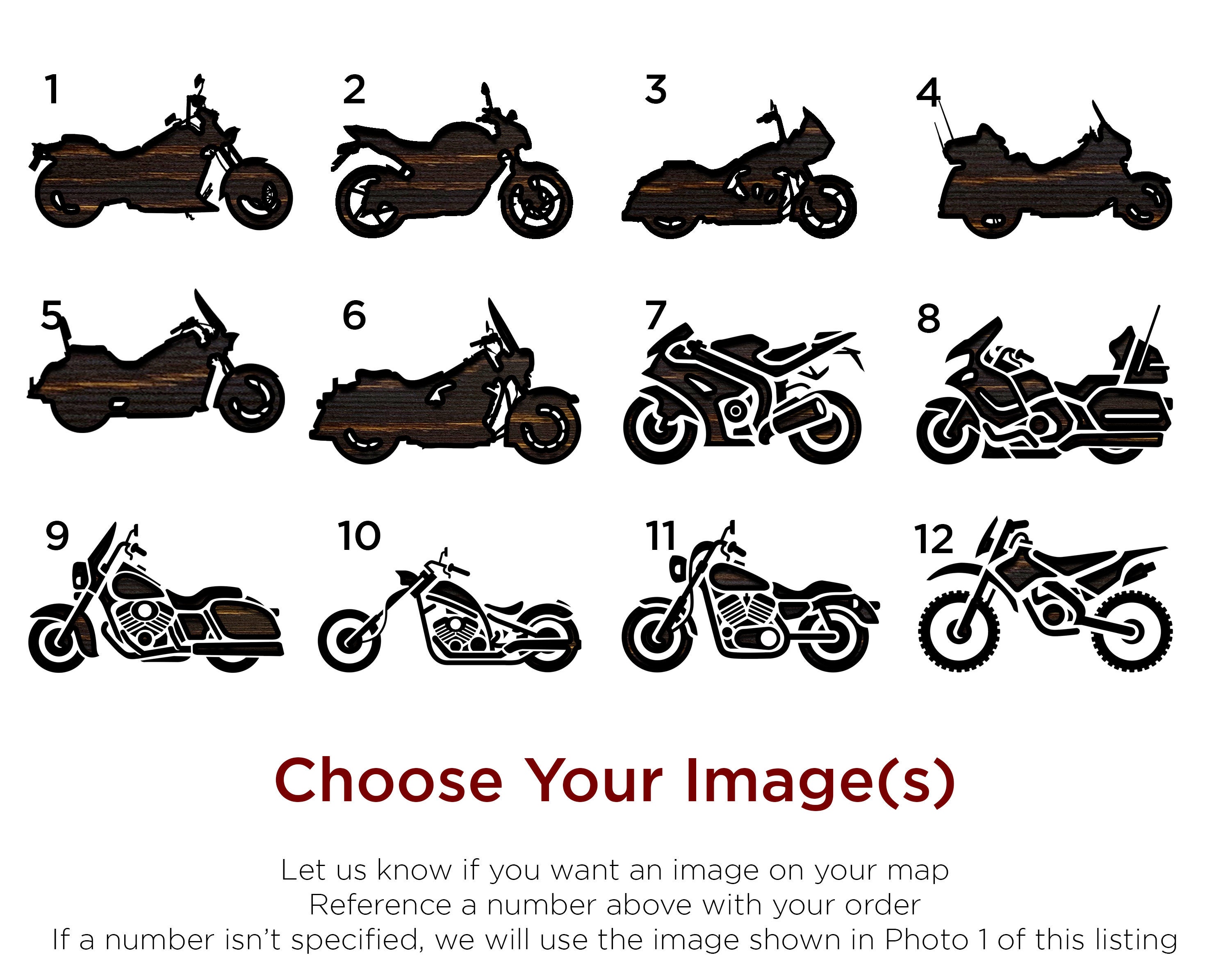 Motorcycle Road Trip Map Picture Push Pin Map US Map to | Etsy