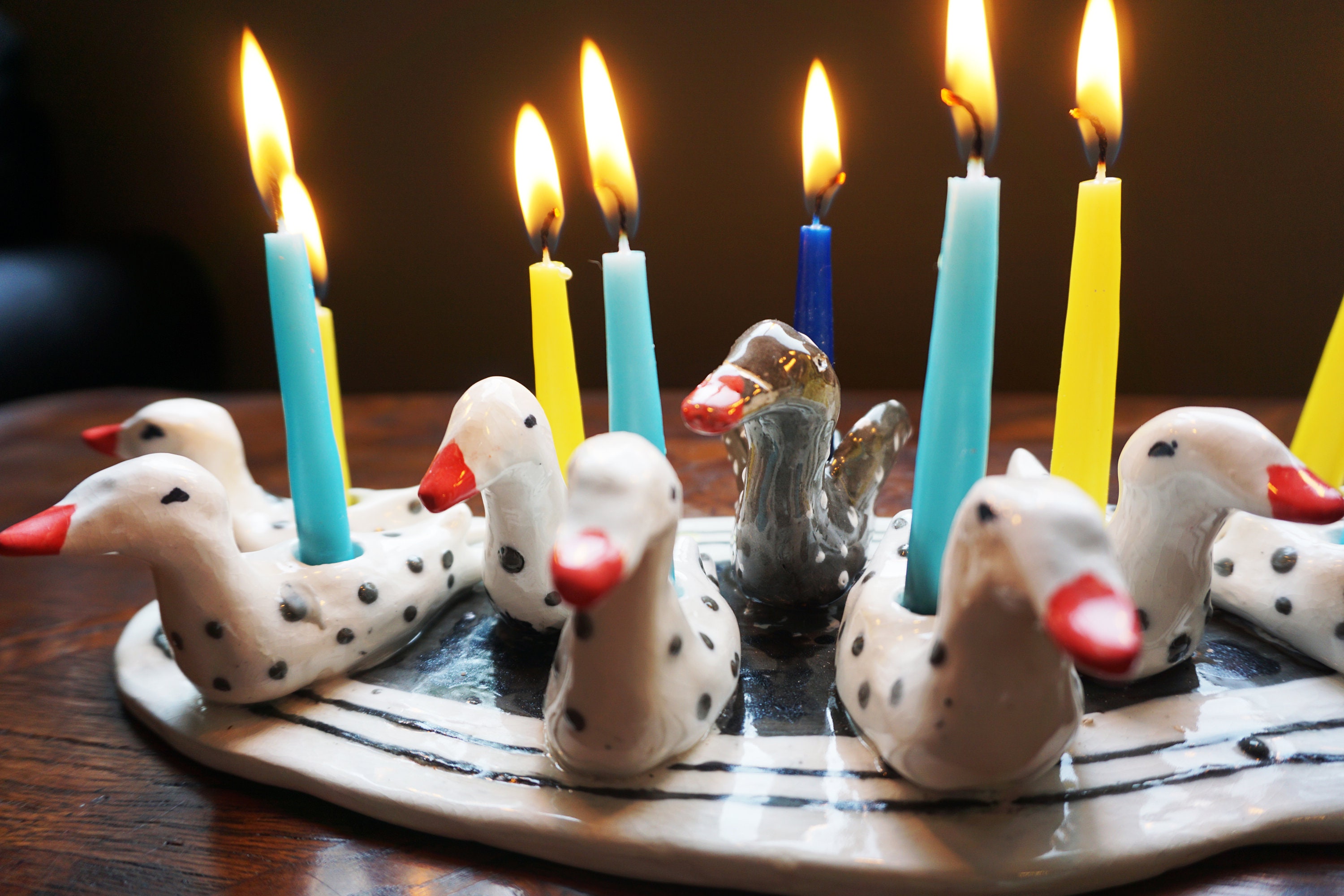 Black and White Ducks Menorah Jewish Gifts Judaica - Etsy
