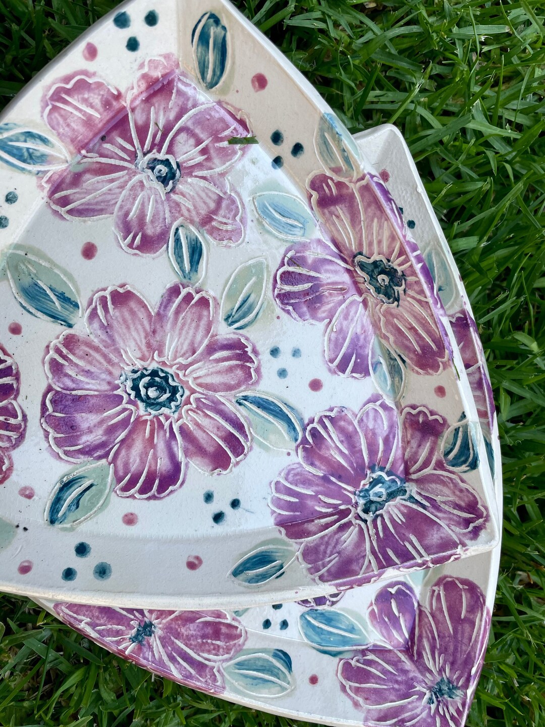 Rosh Hashana Set | 2 Triangle Plates | Jewish New Year Set | Rosh ...