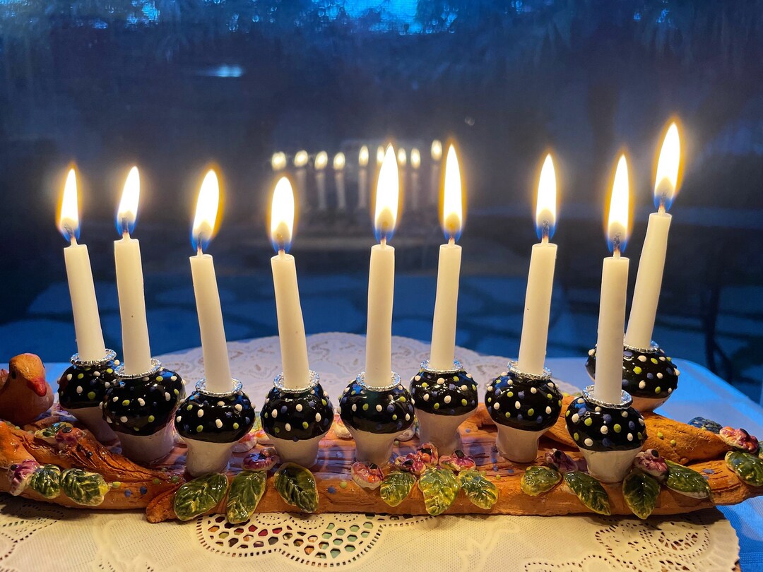 Fireflies in the Garden Menorah | Mushroom Menorah | Jewish Gifts ...