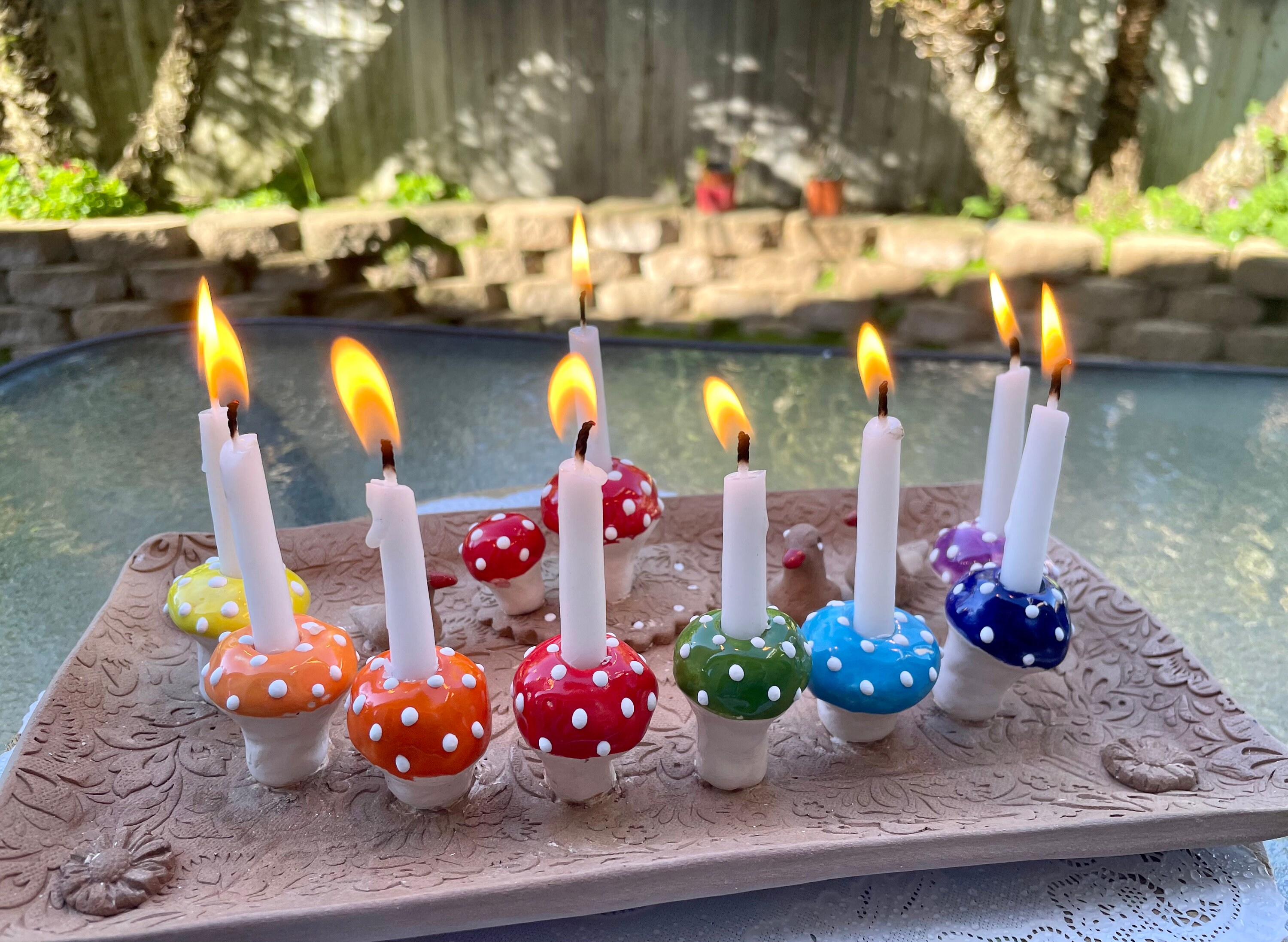 Rainbow Menorah in a Trey Jewish Gifts Judaica Chanukah Jewish Art ...