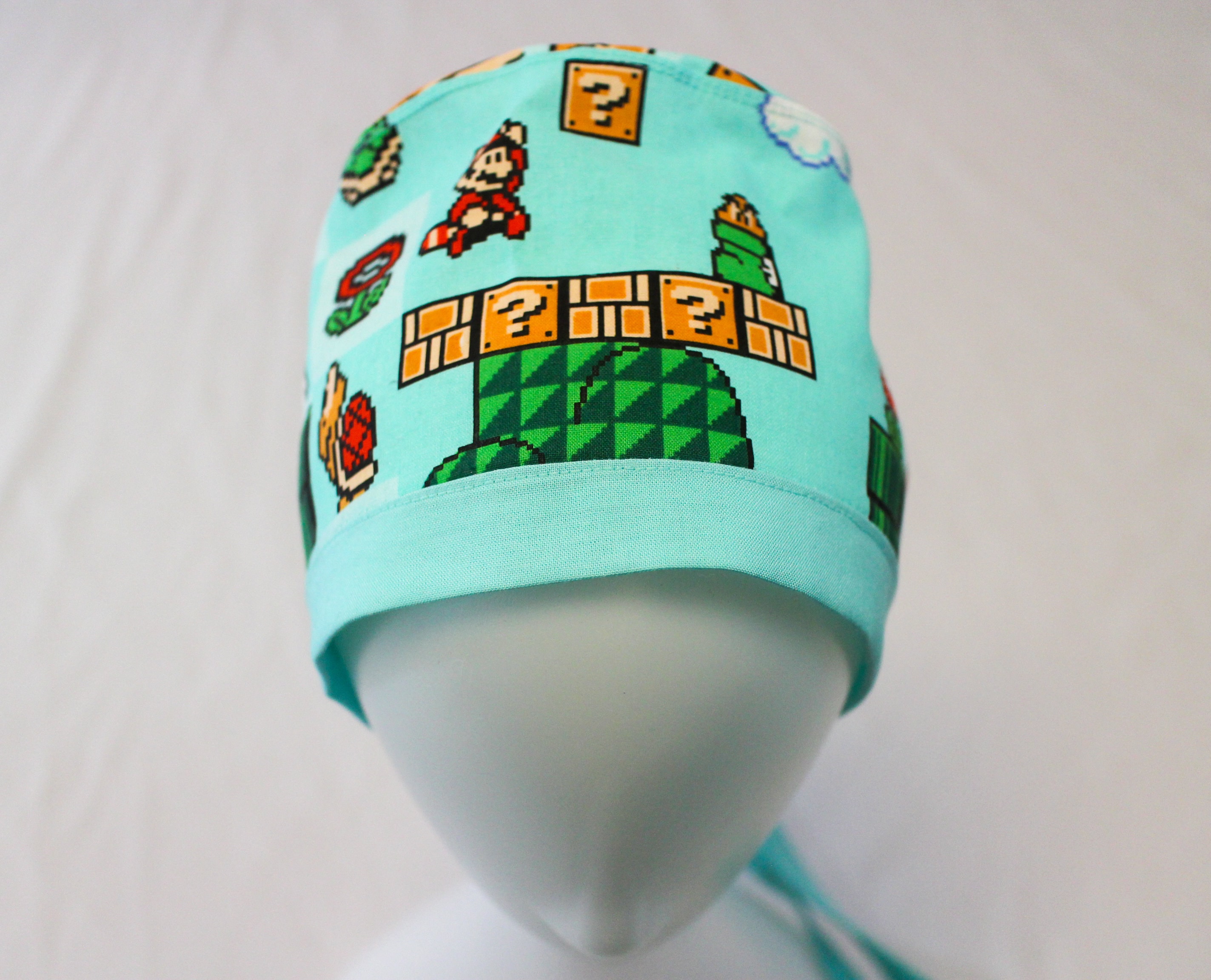 Super Mario Brothers 8-bit Arcade Blue Surgical Scrub Cap - Etsy