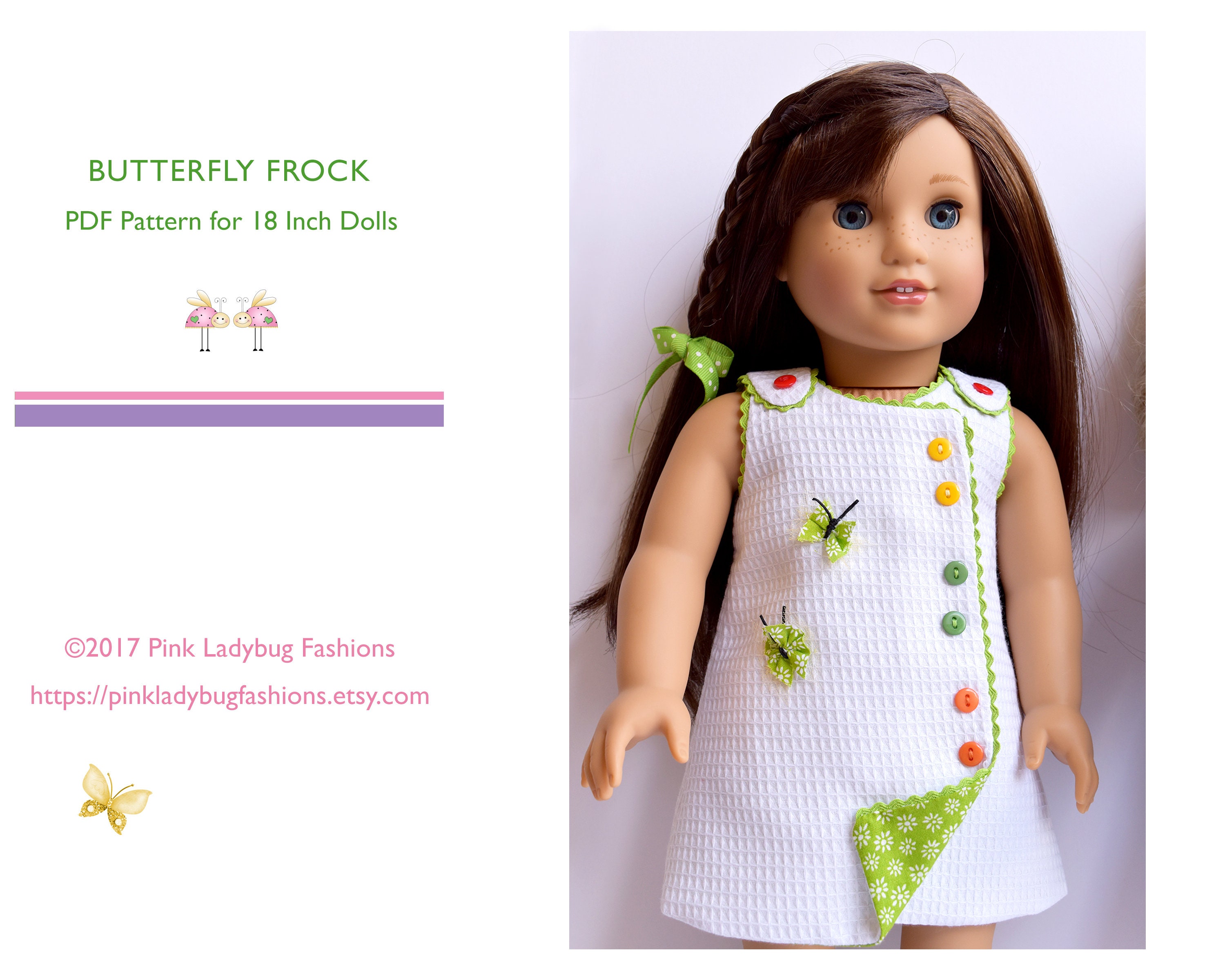 PDF Sewing Pattern for 18 Inch AG Dolls "butterfly Frock" - Etsy
