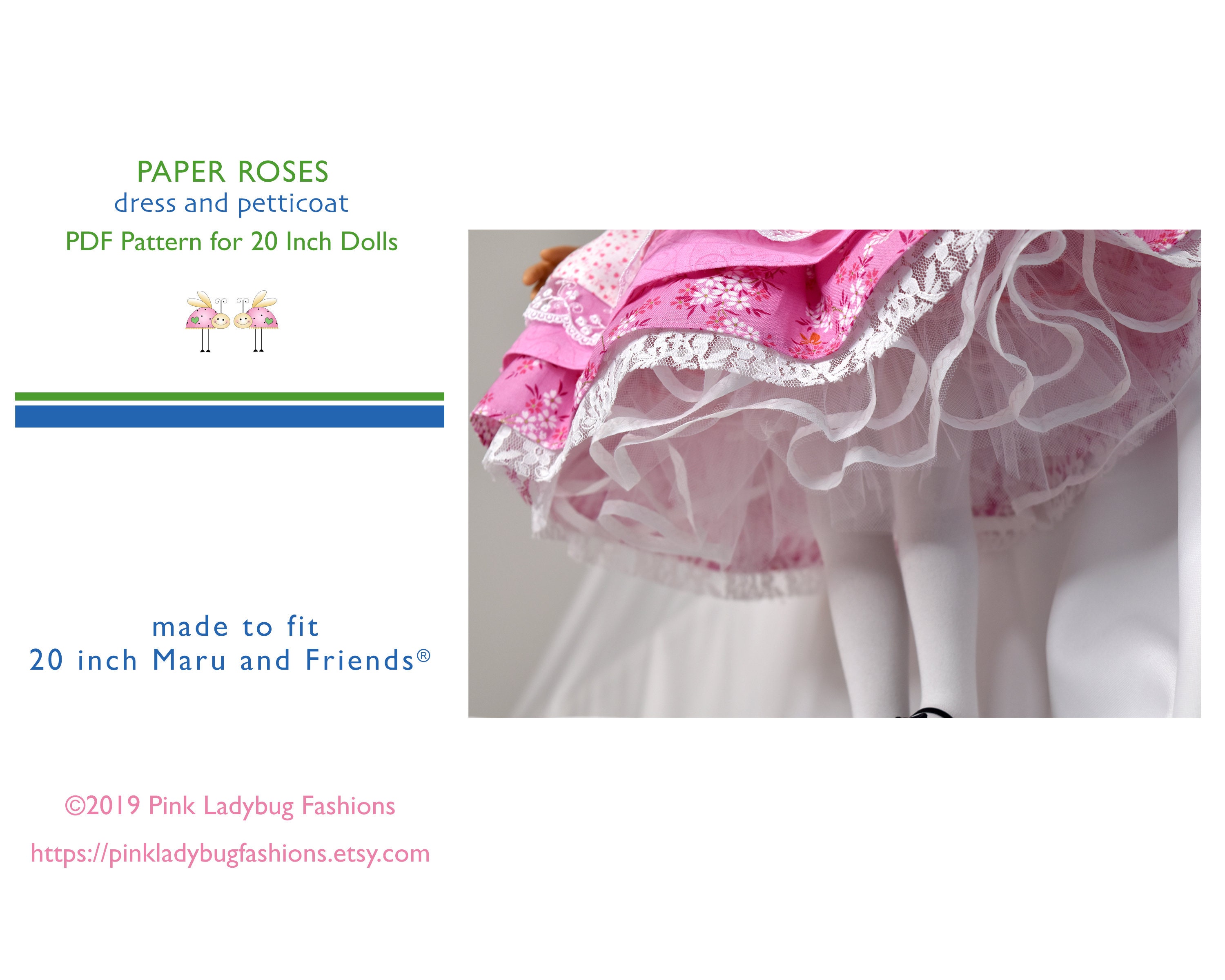 PDF Sewing Pattern for 20 Inch Maru and Friends® Dolls “paper Roses ...