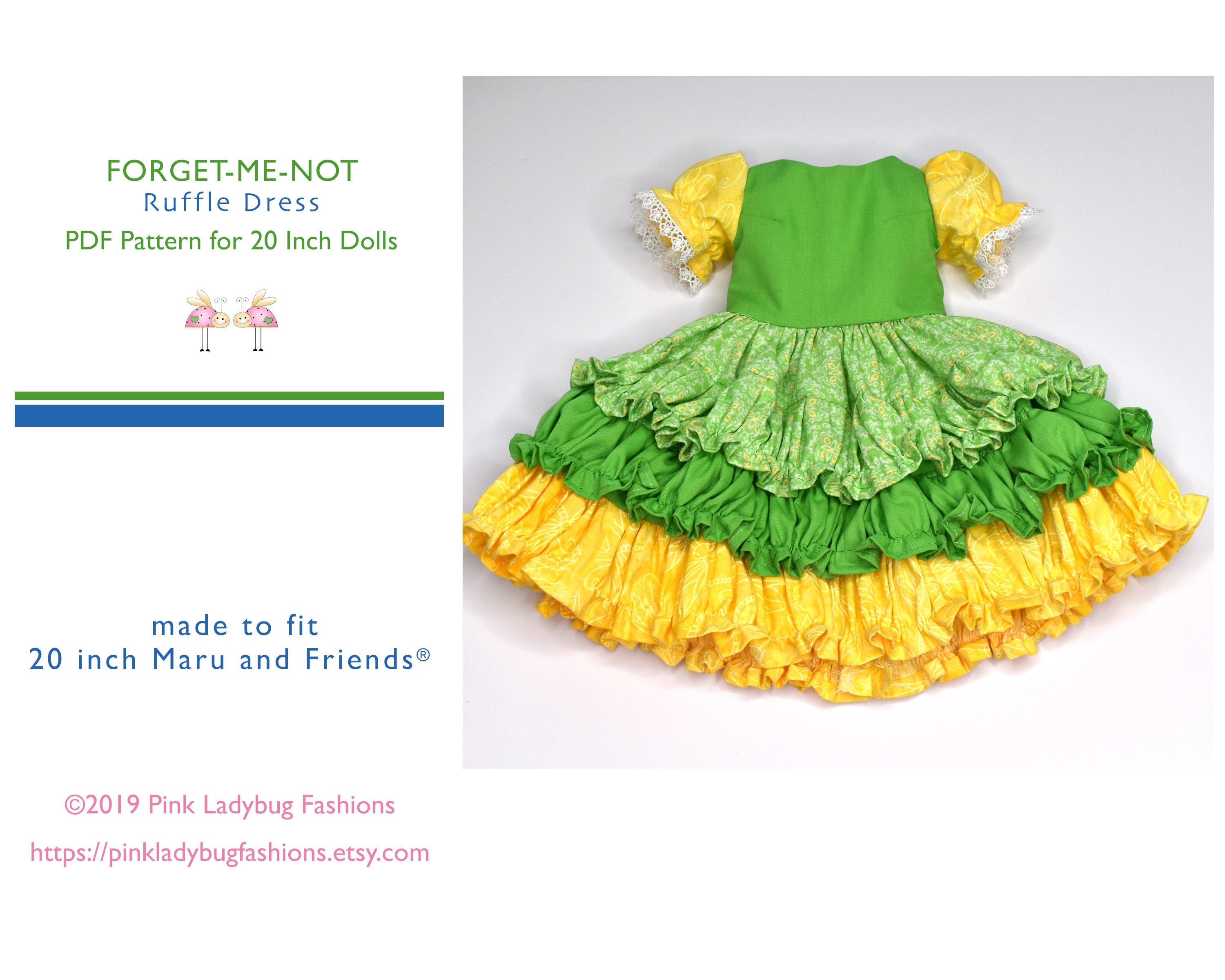 PDF Sewing Pattern for 20 Inch Maru and Friends® Dolls “forget-me-not ...