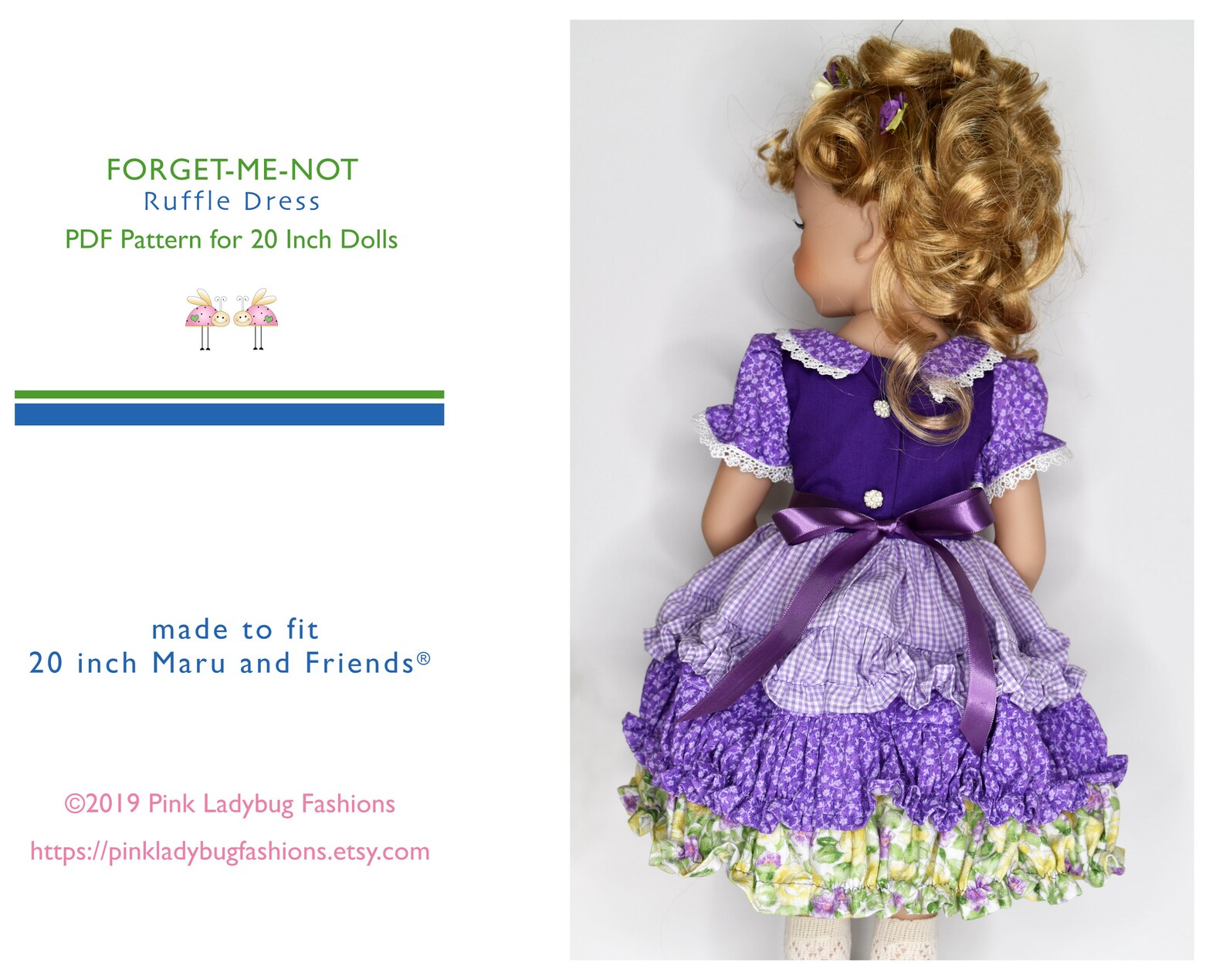 PDF Sewing Pattern for 20 Inch Maru and Friends® Dolls “forget-me-not ...