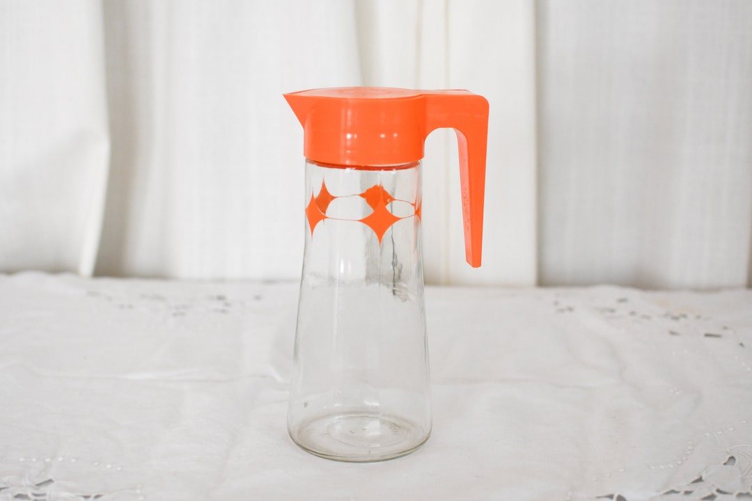 Vintage MCM Anchor Hocking Tang Glass Pitcher // Starburst Diamond ...