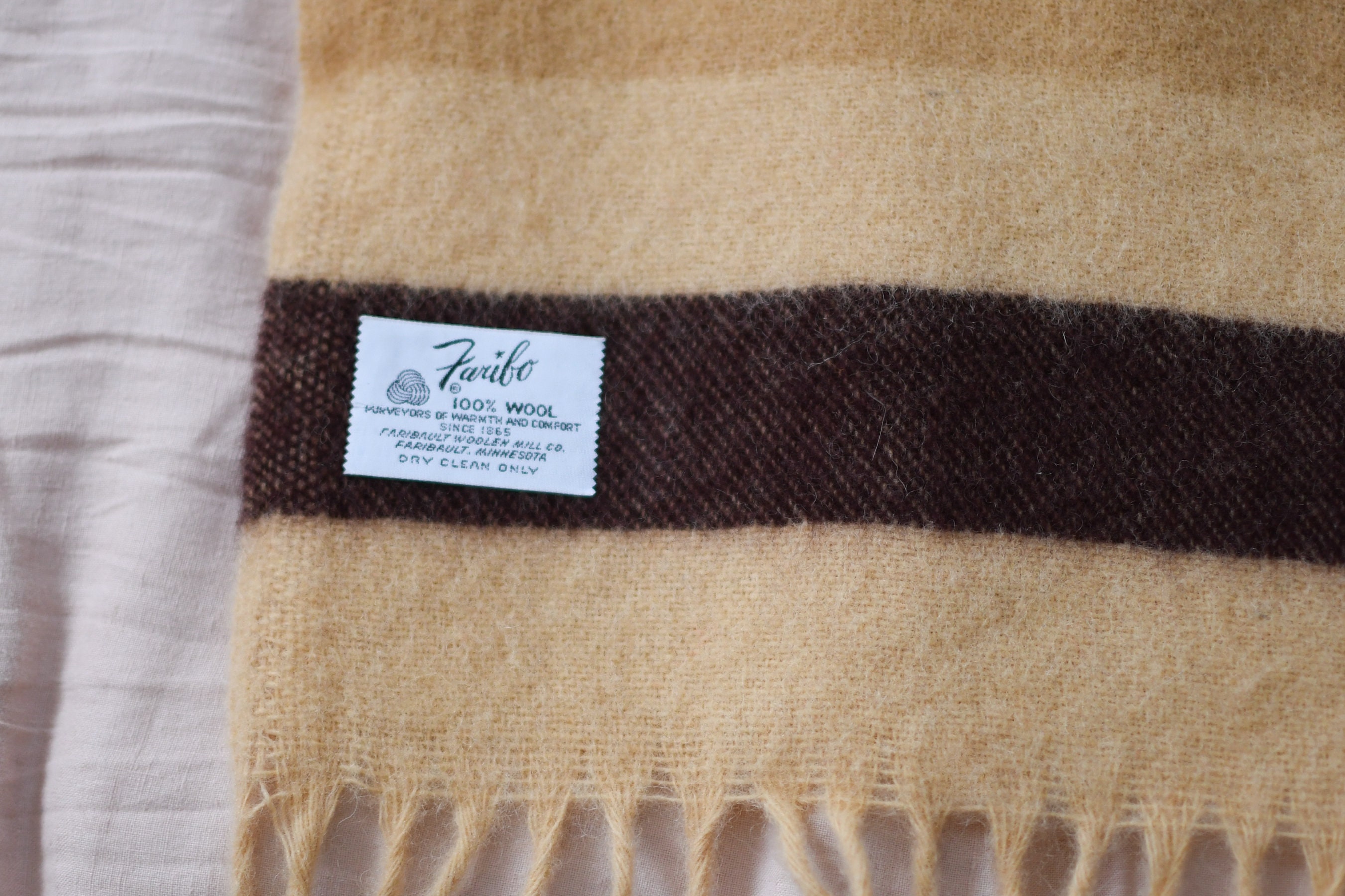 Vintage Deadstock Faribo Faribault Michigan Wool Throw Blanket ...