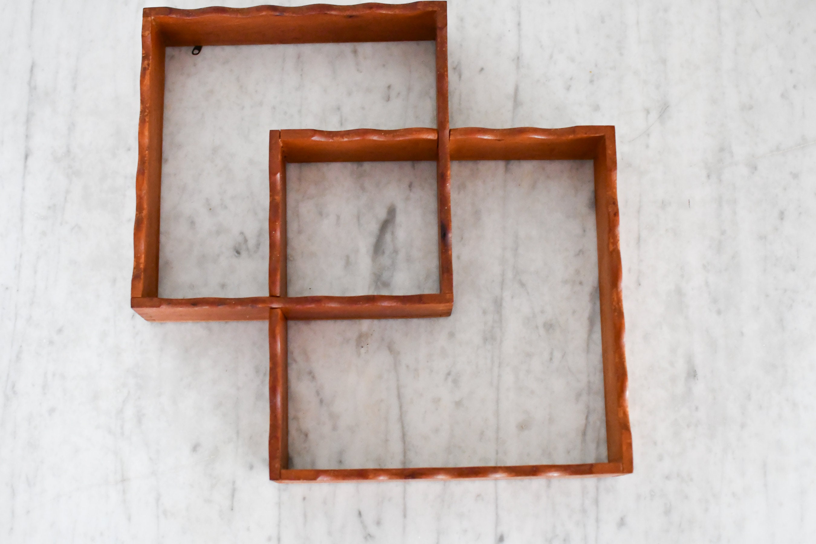 Vintage MCM Interlocking Wall Wood Cube Shelf - Etsy