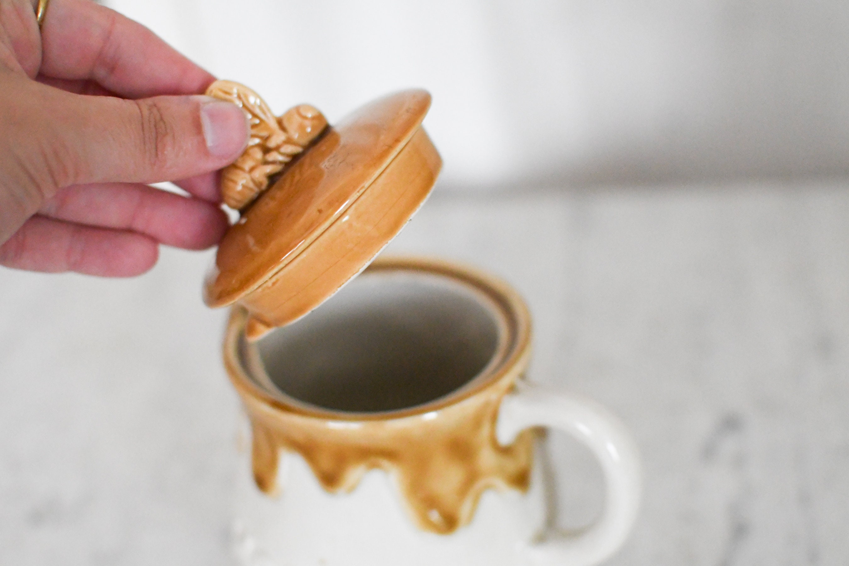 Vintage Japanese Ceramic Honey Pot // Made in Japan - Etsy