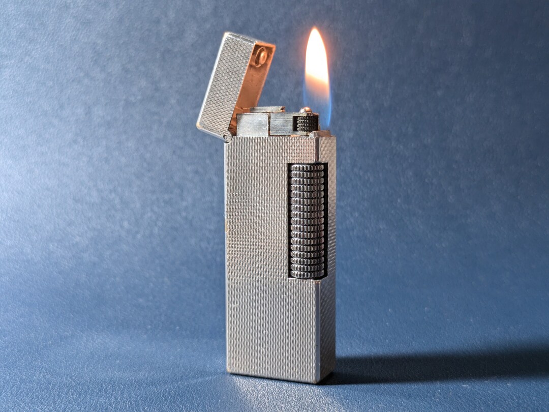 Serviced 1970s Dunhill Rollagas Lighter, Silver Plated in Fine Barley ...
