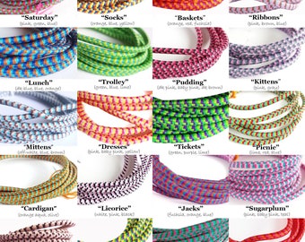 US Seller 1.5mm 2mm & 2.5mm MULTICOLORED Elastic Cord Fancy Patterns ...