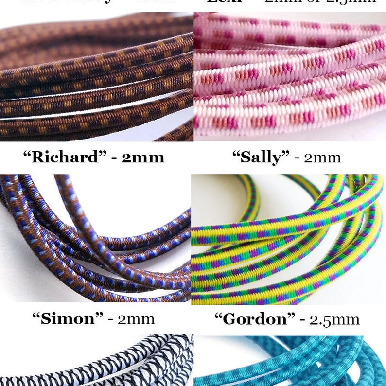 US Seller 1.5mm 2mm & 2.5mm MULTICOLORED Elastic Cord - Etsy