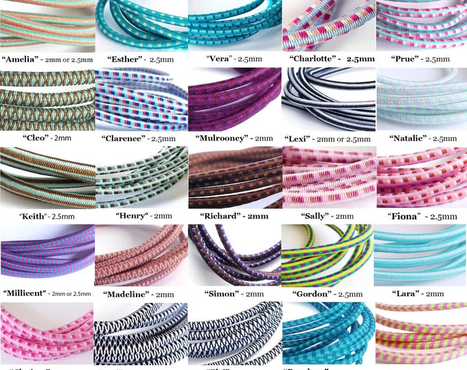 US Seller - 1.5mm 2mm & 2.5mm MULTICOLORED Elastic Cord - Fancy ...
