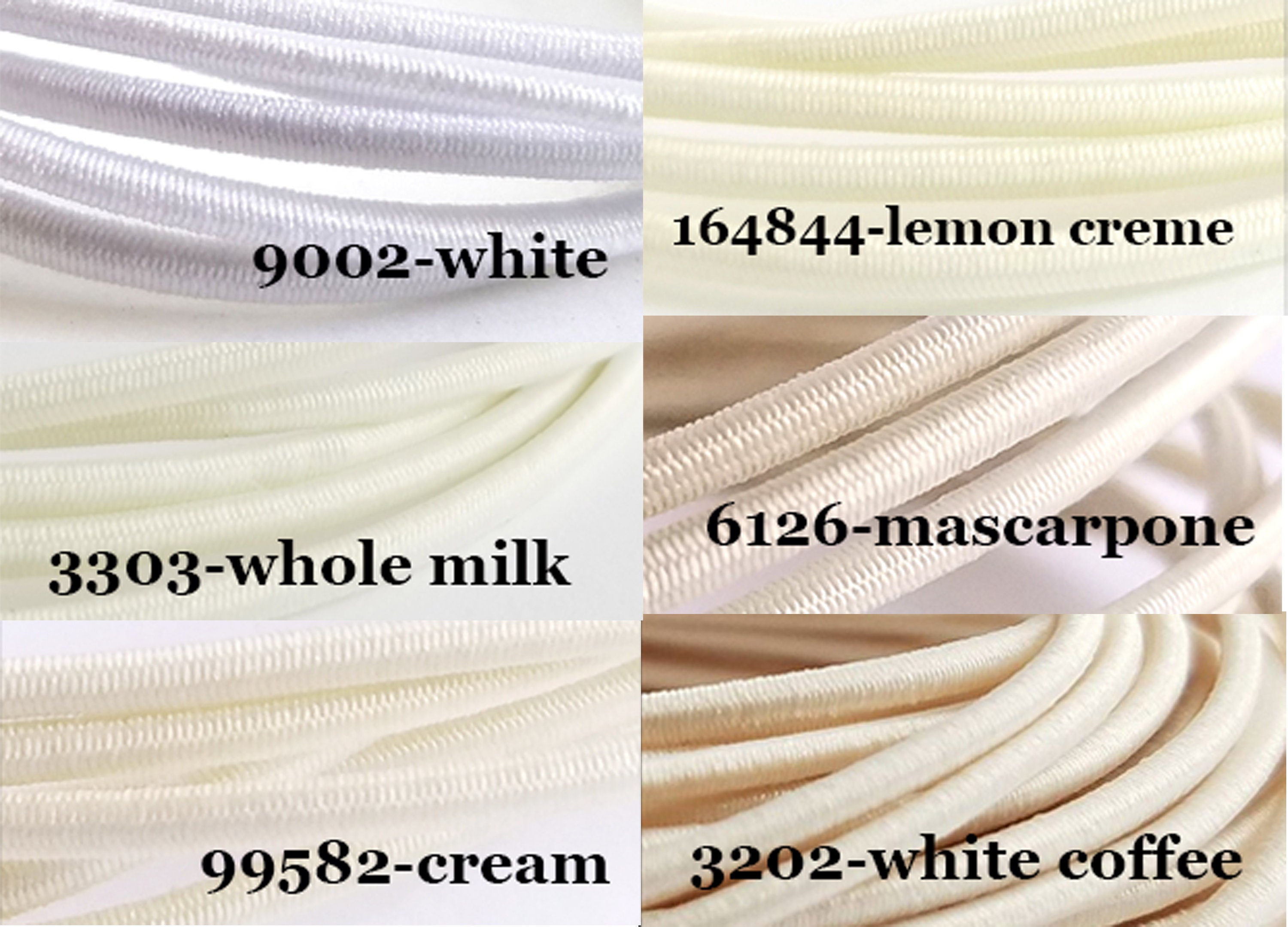 US Seller 2mm Elastic Cord White Cream Off-white - Etsy