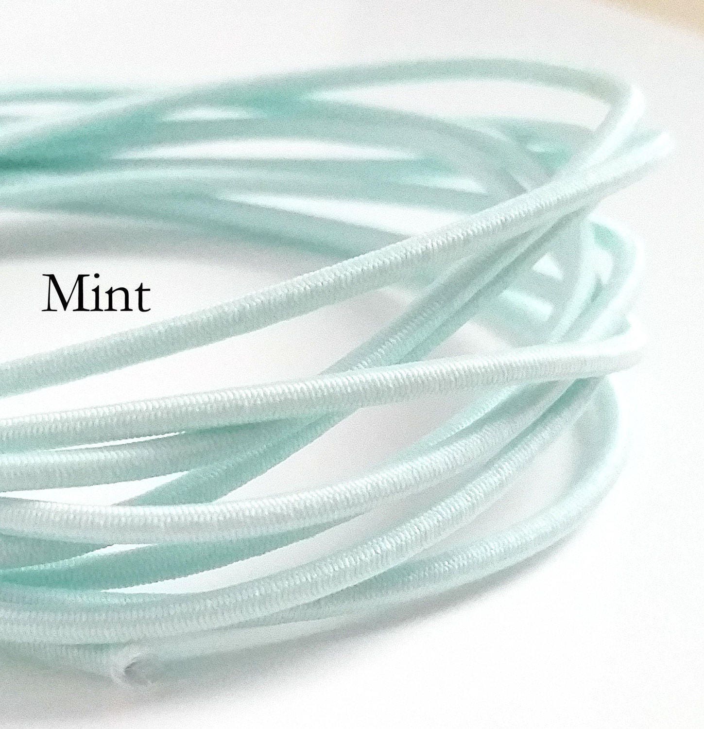 Hint of Mint Green 2mm Elastic Cord Great for - Etsy UK