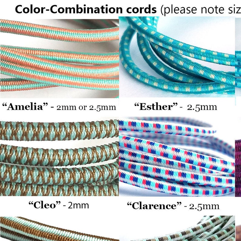 US Seller 1.5mm 2mm & 2.5mm MULTICOLORED Elastic Cord - Etsy