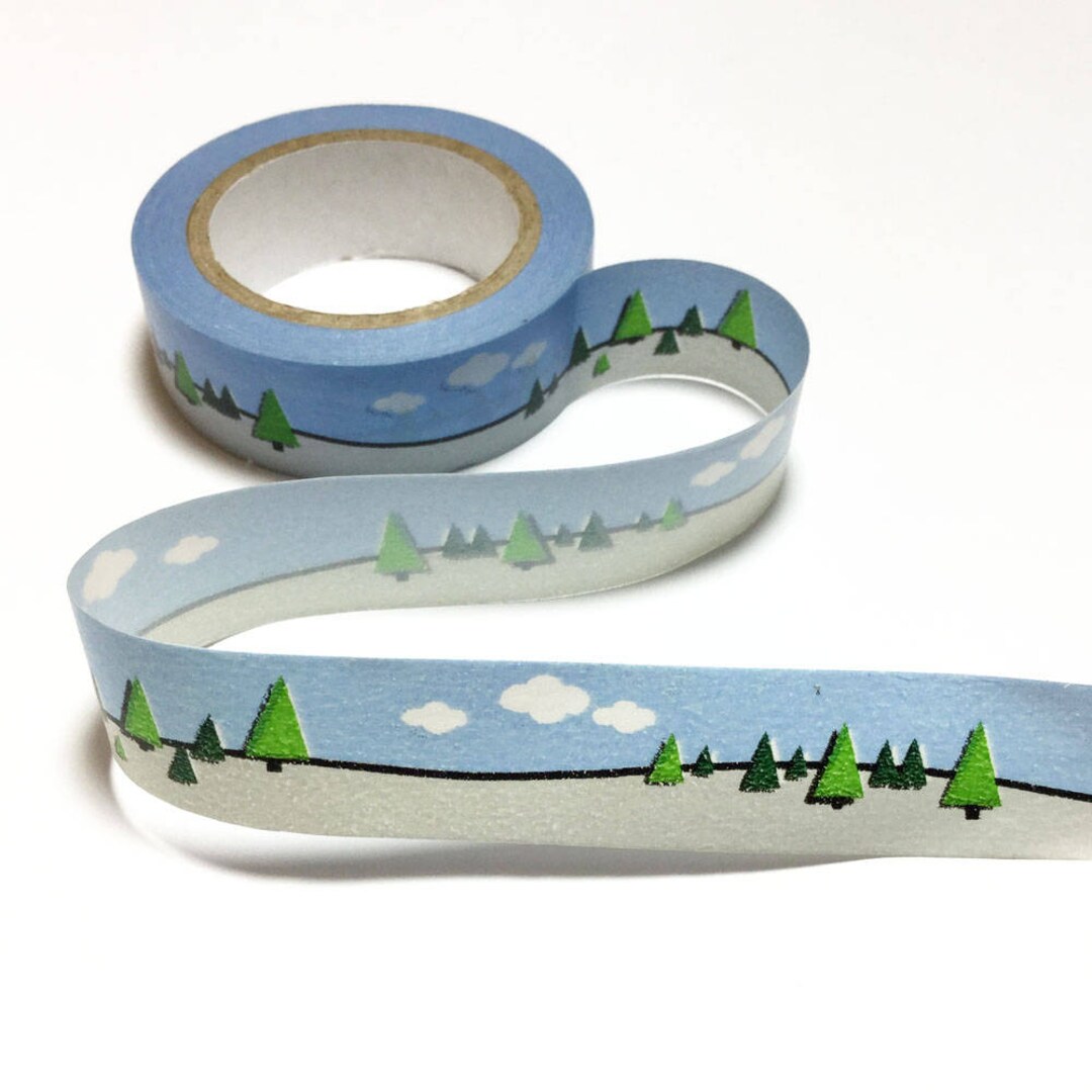 Landscape Baby Blue Washi Tape / Baby Blue Masking Tape / Kawaii ...