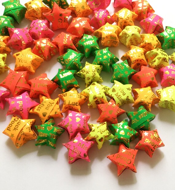 Origami Lucky Stars Handmade Paper Stars Pastel Foil | Etsy