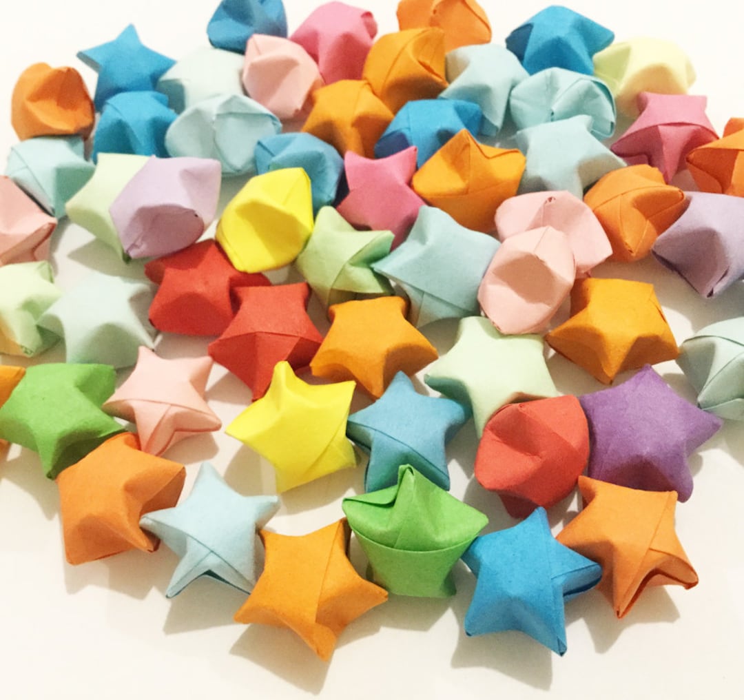 Origami Lucky Stars | Plain Mixed Wishing Star | Handmade Paper Stars ...