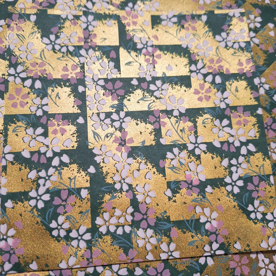 Japan Origami Paper / Gold Foil Paper/ Yuzen Chiyogami / Washi ...