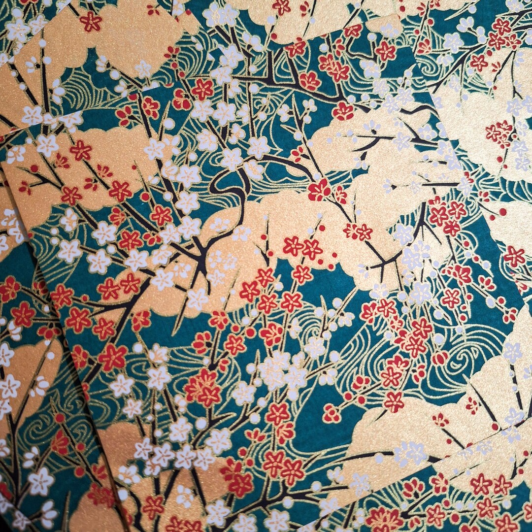 Japan Origami Paper / Gold Foil Paper/ Yuzen Chiyogami / Washi ...