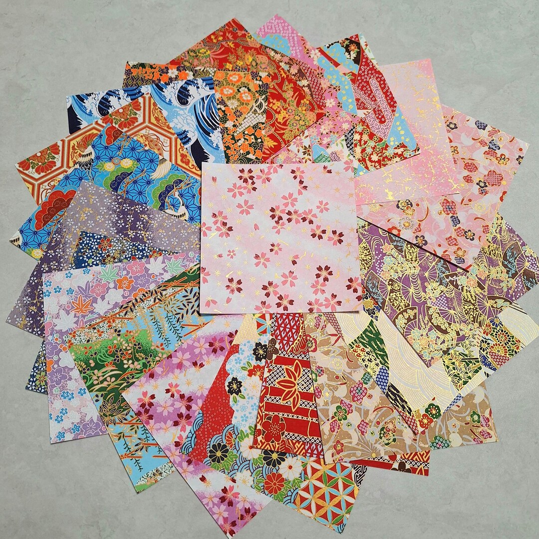 20 Assorted Origami Paper Sheets 14x14 Cm Japanese Yuzen Chiyogami ...